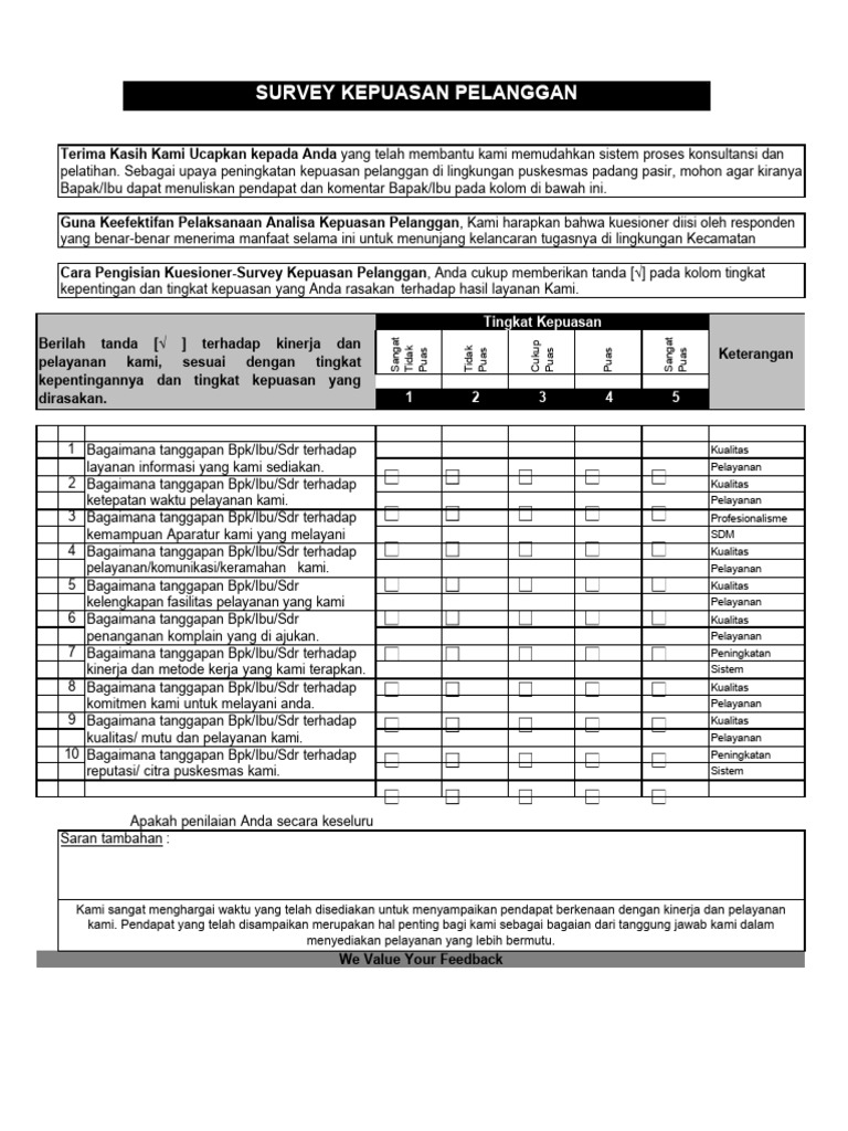19kuesioner-survey-kepuasan-pelanggan-copy-1 | PDF