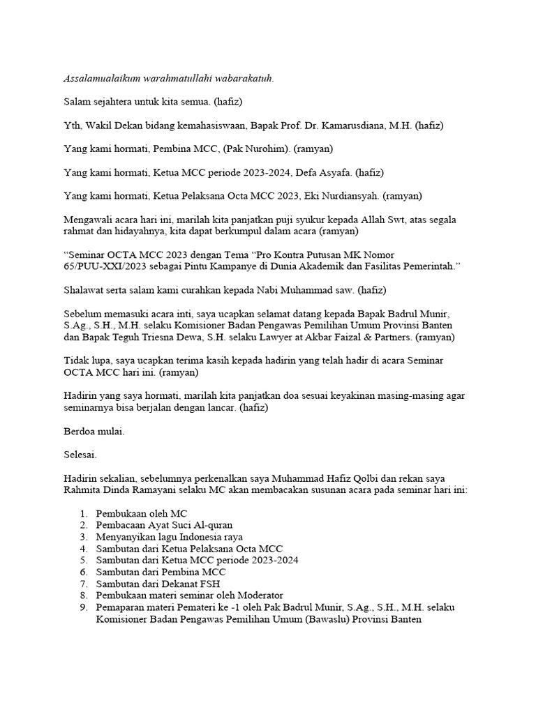 MC OCTA 2023 Salinan 2 | PDF