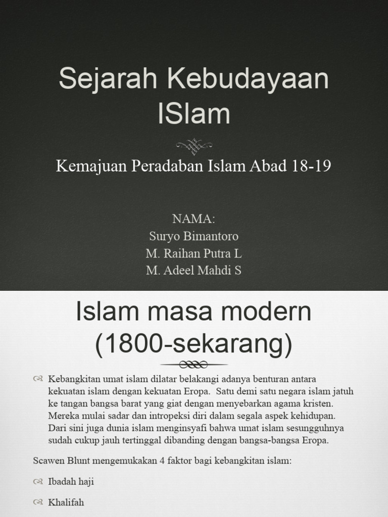 Kebangkitan Peradaban Islam Abad 18-19 | PDF | Agama & Spiritualitas