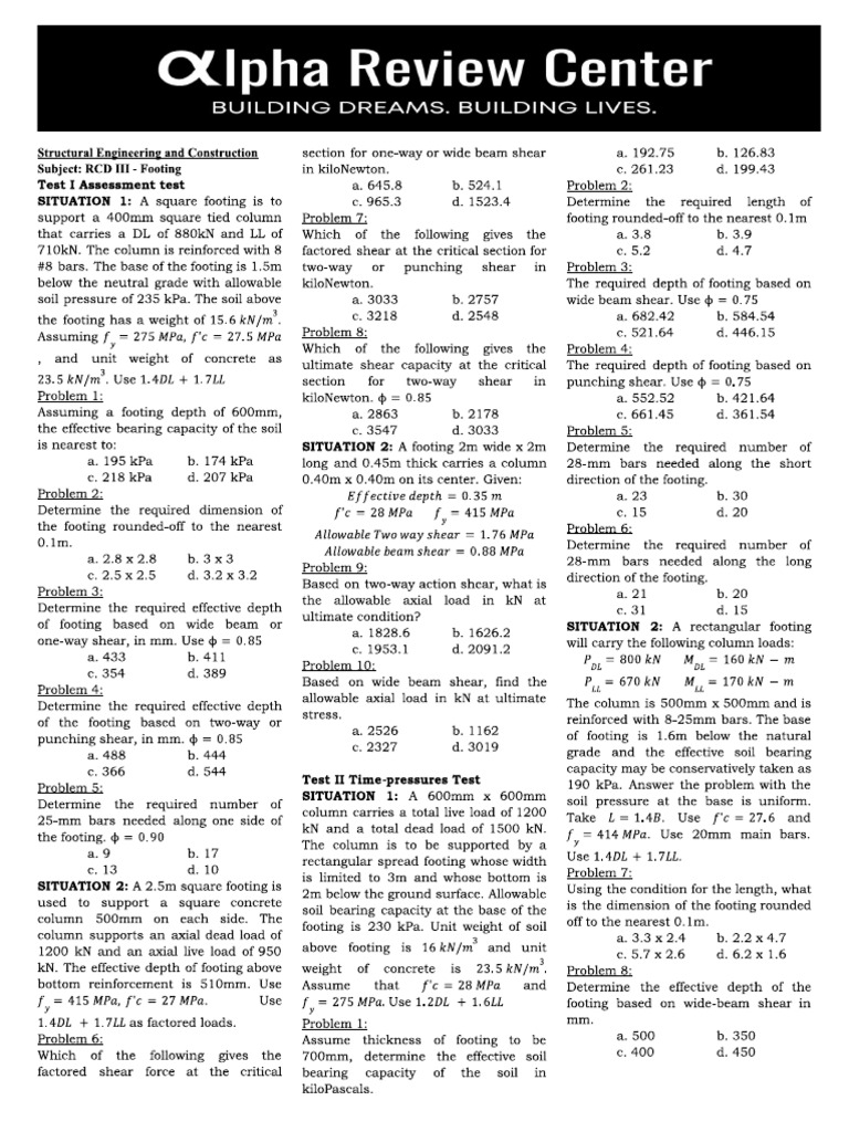 RCD 4 - Footing | PDF