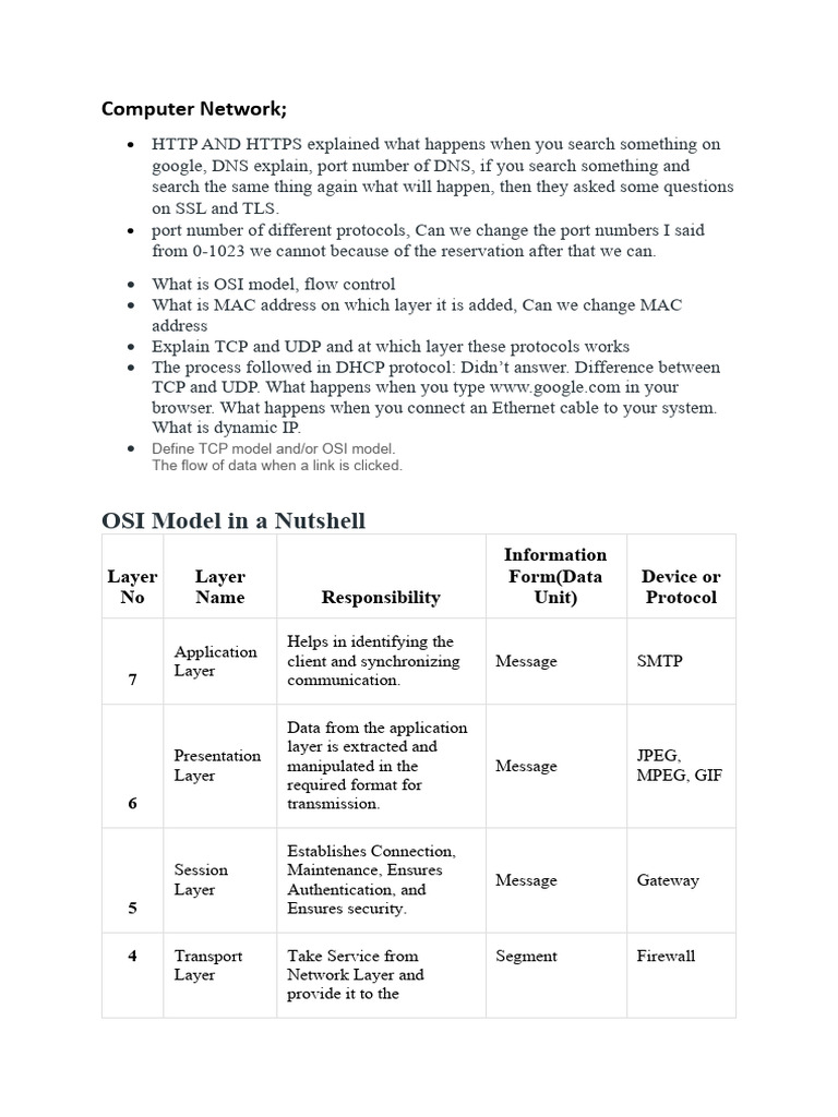 Computer Network | PDF | Computer Network | Osi Model