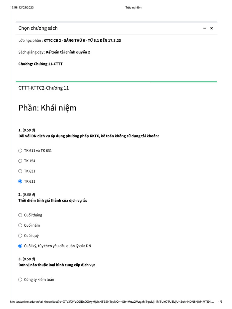 KTTC Chương 11 | PDF
