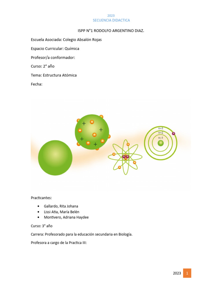 Estructura Atomica Pdf átomos Núcleo Atómico