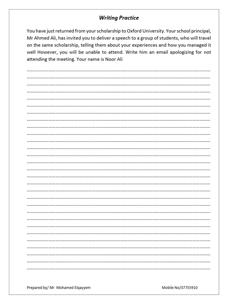 Writing Practice | PDF