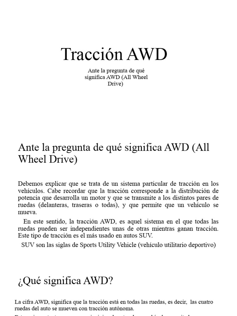 Tracción AWD | PDF