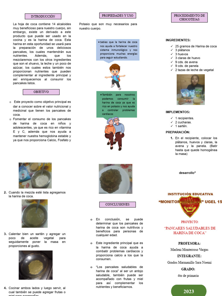 Triptico de Pancakes Saludables de Harina de Coca (3) | PDF | Leche ...