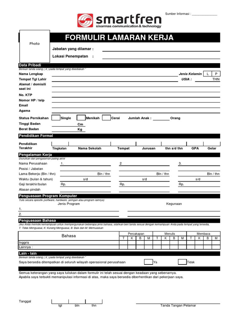 Form Lamaran Os New | PDF