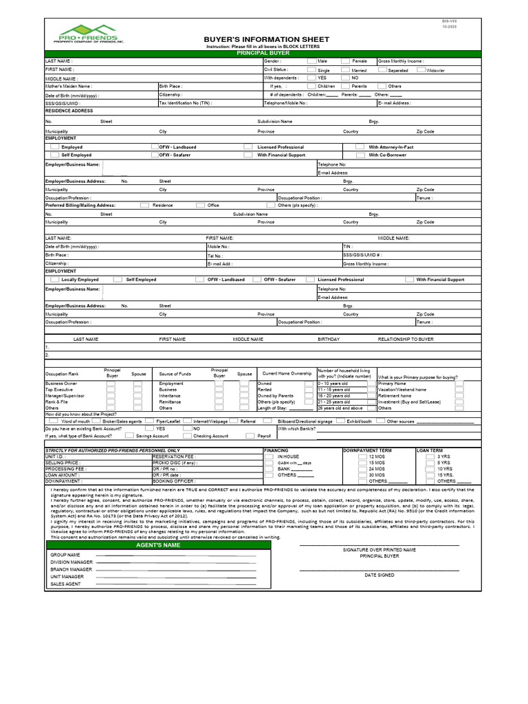 Bli Buyers Information Sheet | PDF | Banks | Procurement