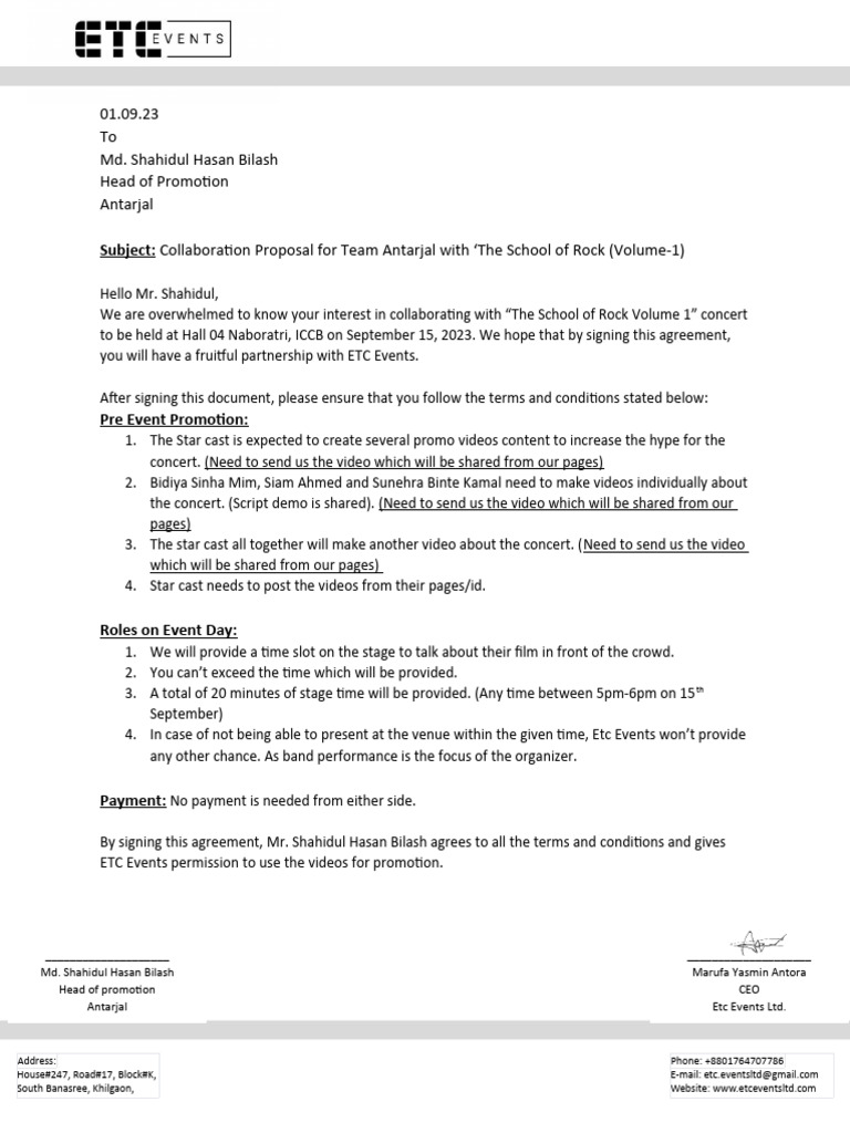 Emcee Agreement | PDF