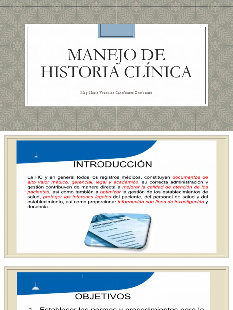 Semana 8 Manejo de Historia CLinica | PDF | Historial médico | Examen ...
