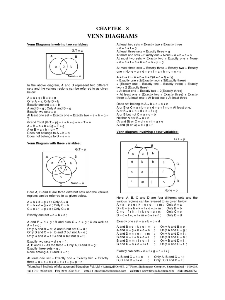Chapter 8 Venn Diagrams | PDF | Mathematics