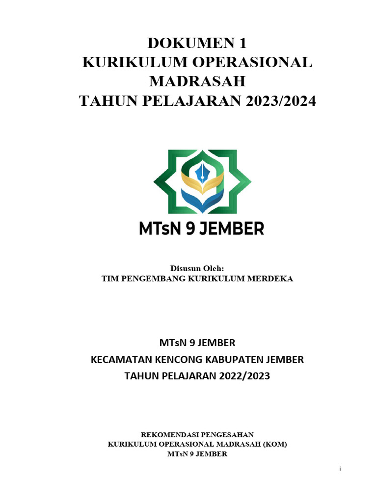 Dokumen 1 - Hal Depan - Daftar Isi | PDF