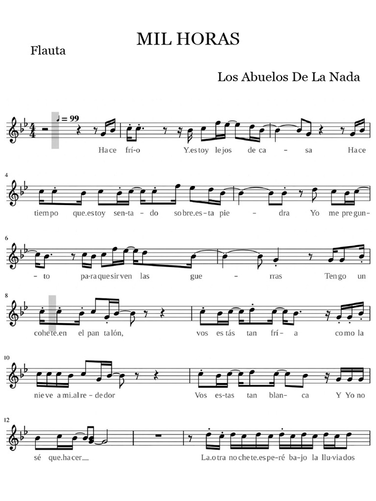 Mil Horas - Partitura | PDF
