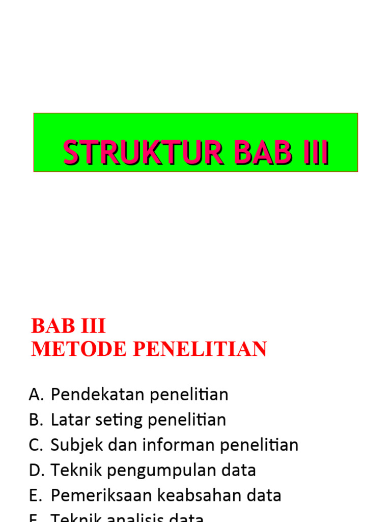 Struktur Bab III Metode Penelitian | PDF | Seni | Teknologi & Rekayasa