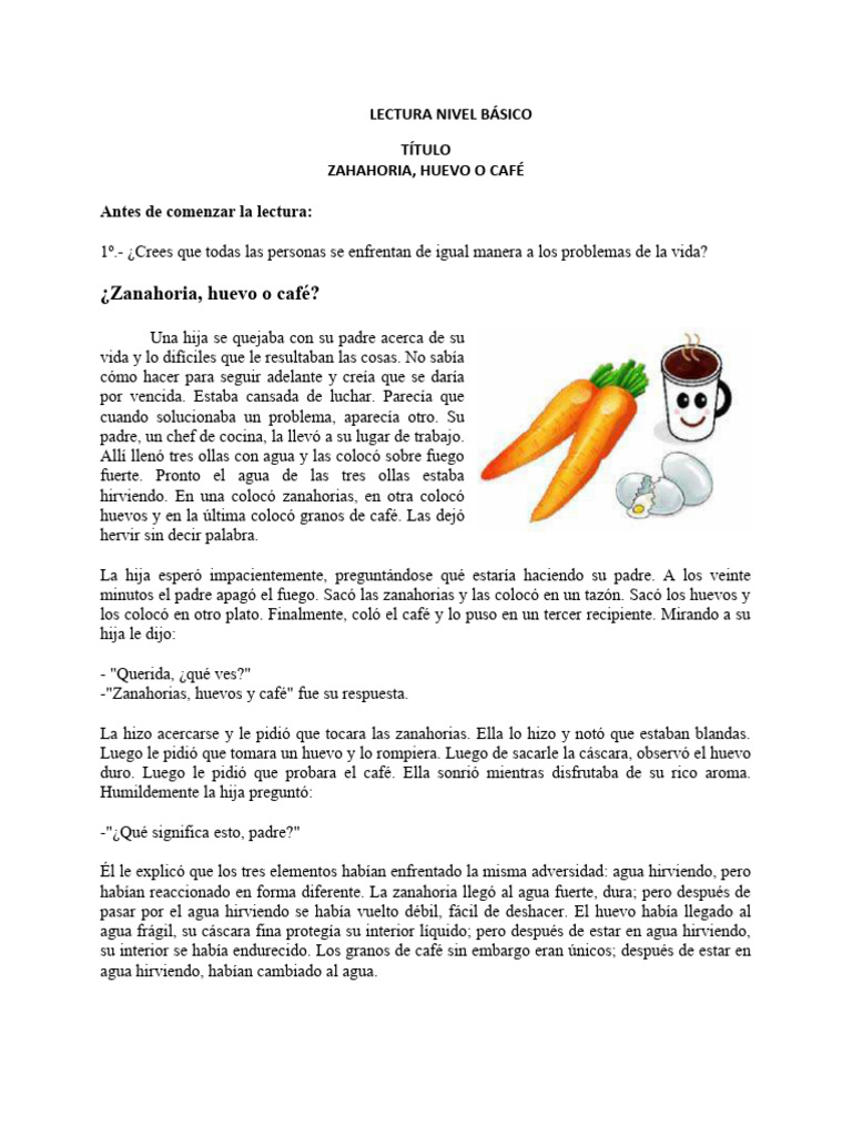 Actividad de Comprensión Lectora 2 | PDF | Hirviendo | café