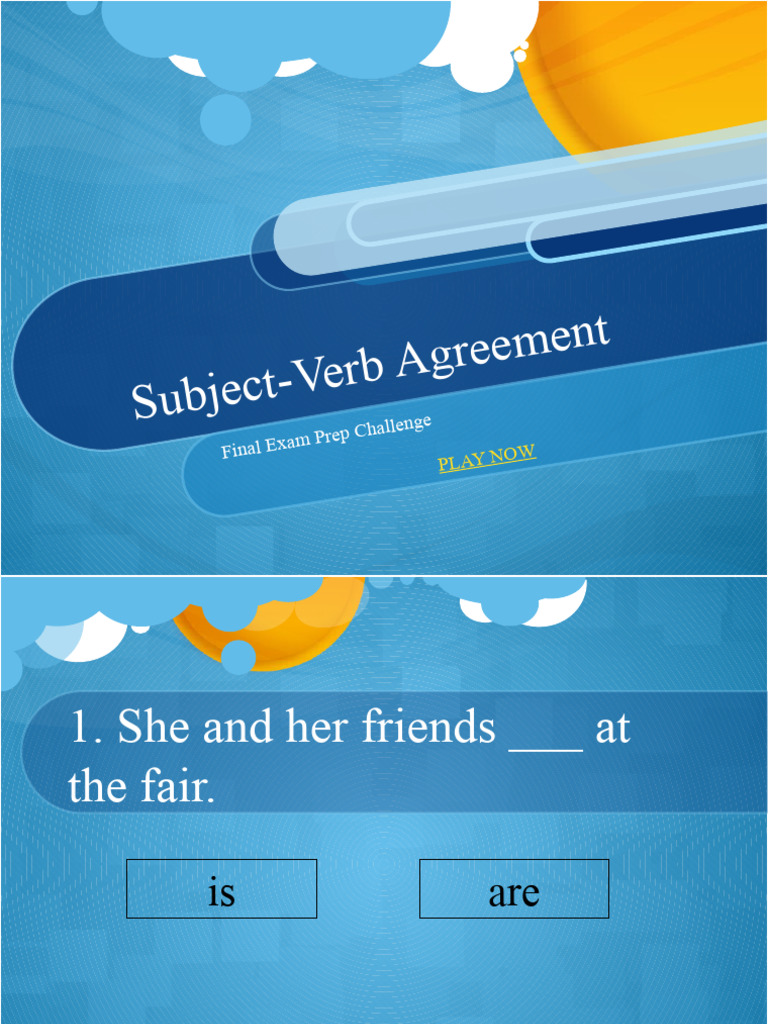 Subject-Verb Agreement Exam Practice | PDF | Verb | Grammatical Number