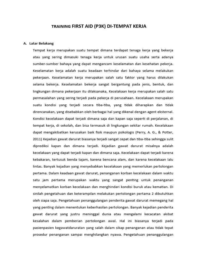 Modul Training First Aid (P3K) Di-Tempat Kerja - Indra Ariyani | PDF