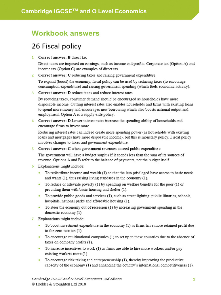 Chapter 26 Workbook Answers | PDF