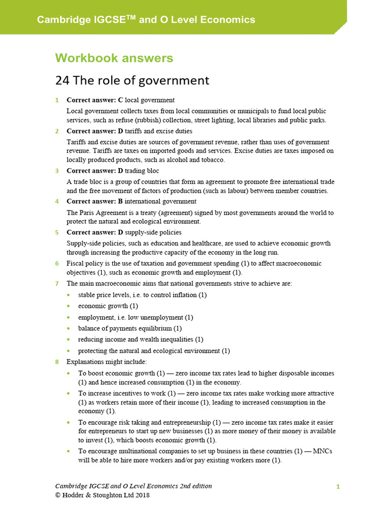 Chapter 24 Workbook Answers | PDF