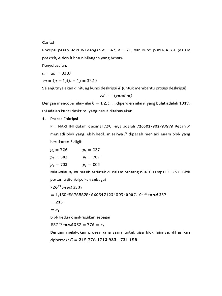 Kriptografi Algoritma Rsa | PDF