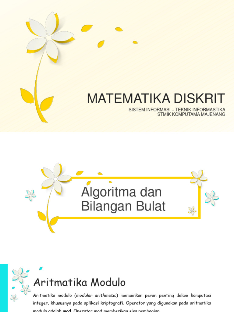 Matematika Diskrit Aritmatika Modulo Dan Kriptografi | PDF | Komputer