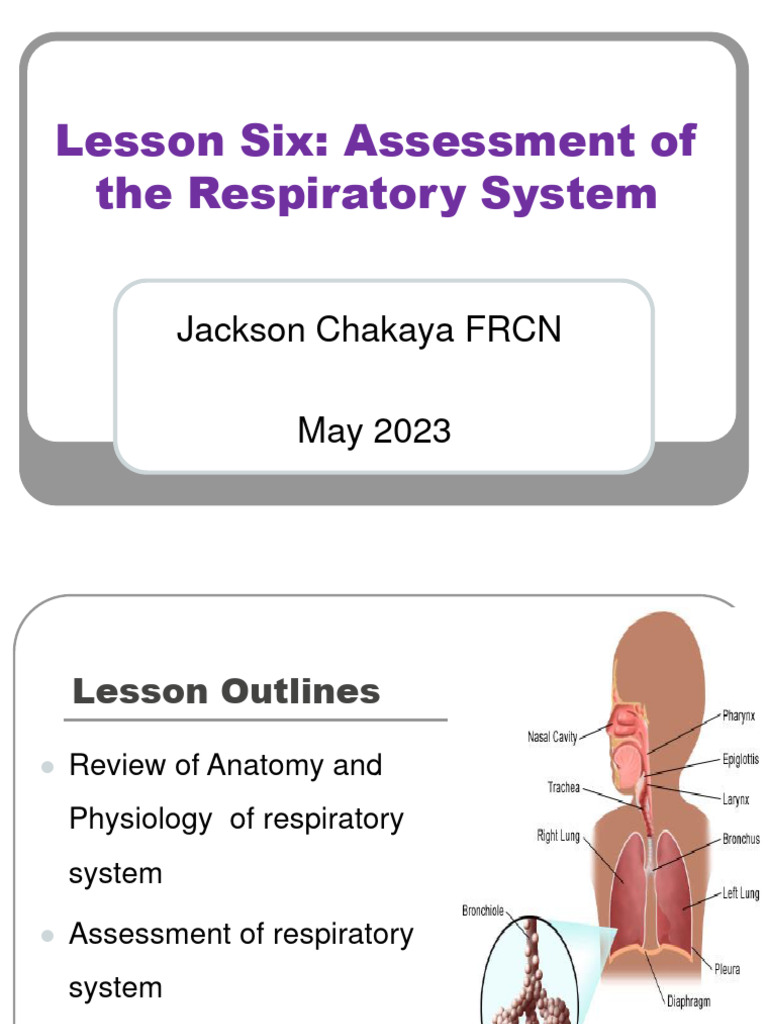 Lesson Six - Assessment - of - Respiratory - System - Jackson | PDF ...