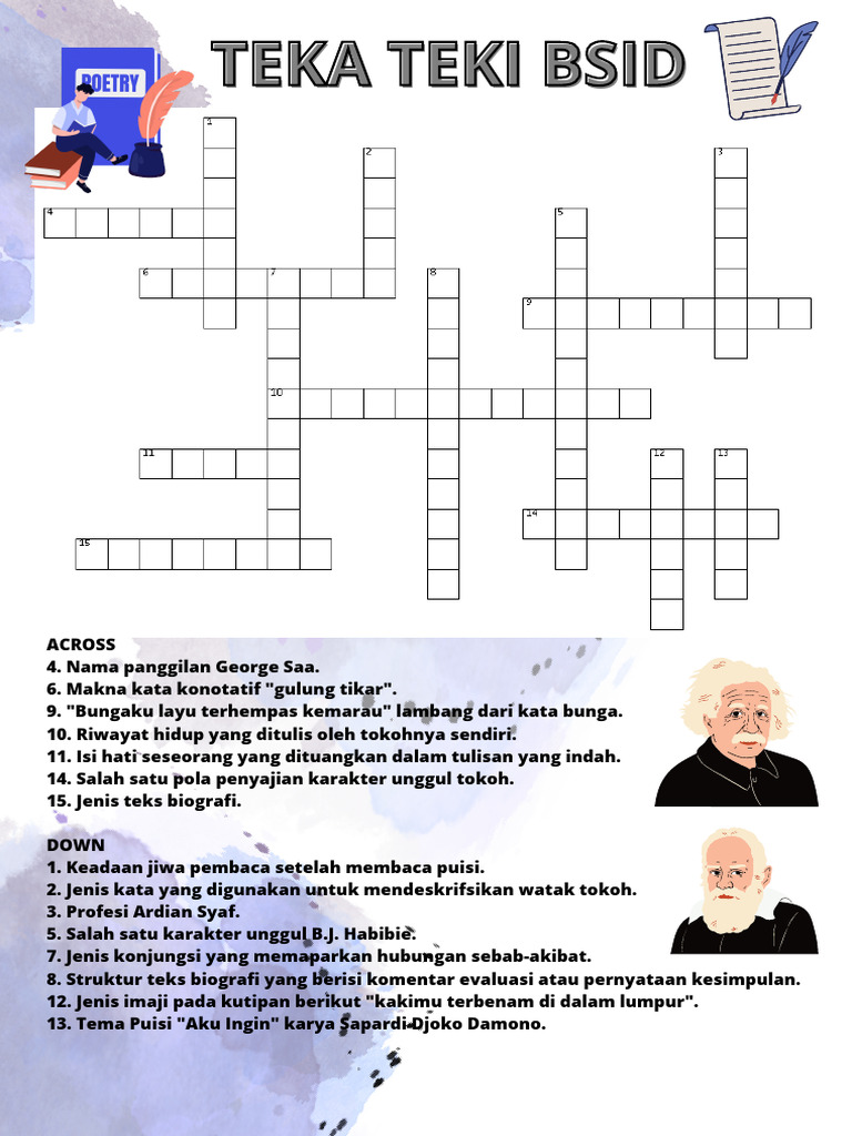 Soal TTS Kelas 10 | PDF | Puisi | Fiksi Umum