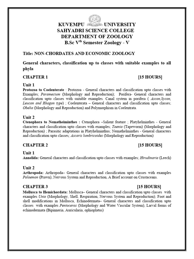 V Sem BSC ZOOLOGY NEP SYLLABUS 2023 24 | PDF | Vertebrates | Reptile V Sem BSC ZOOLOGY NEP SYLLABUS 2023 24 | PDF | Vertebrates | Reptile