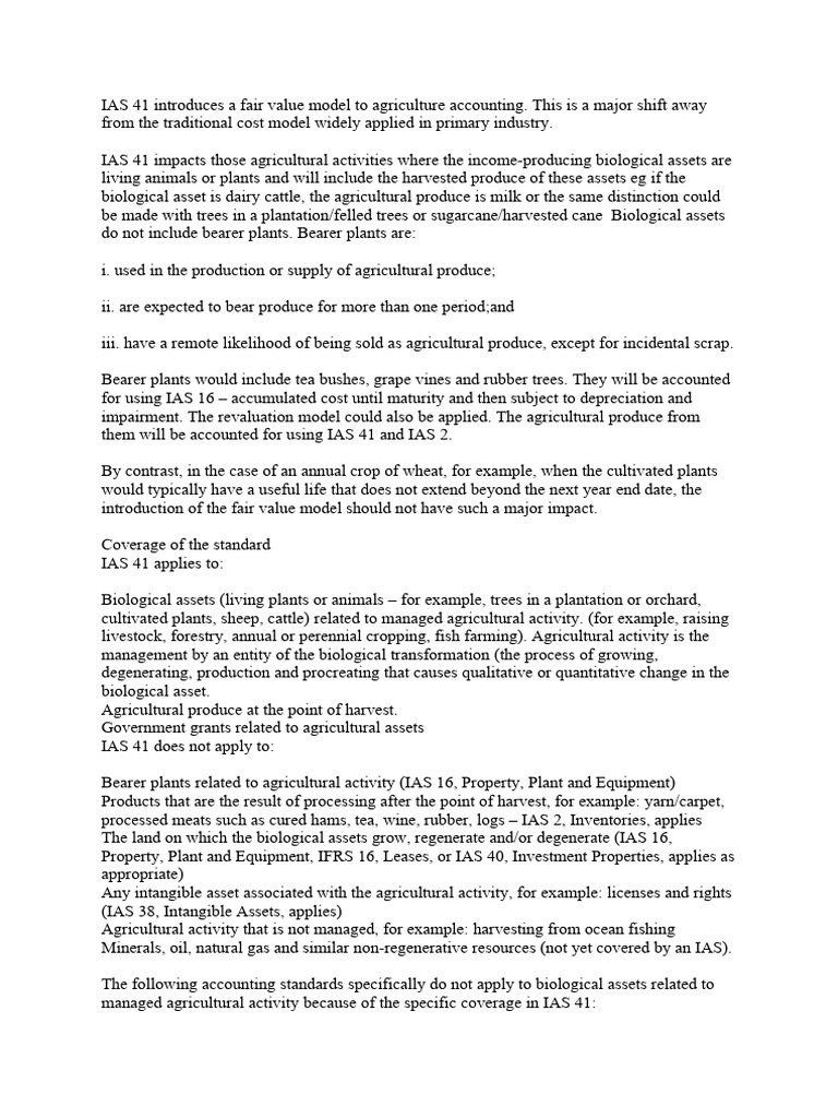 Ias 41 Agriculture | PDF