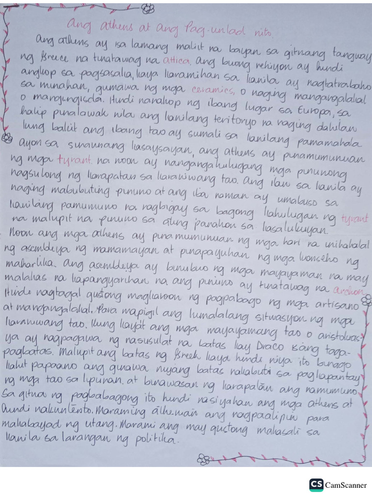 Ang Athens at Ang Pag Unlad Nito Reviewer | PDF