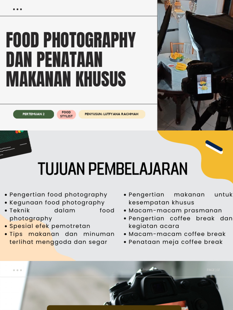 Pert 2 - Food Photography Dan Penataan Makanan Khusus | PDF