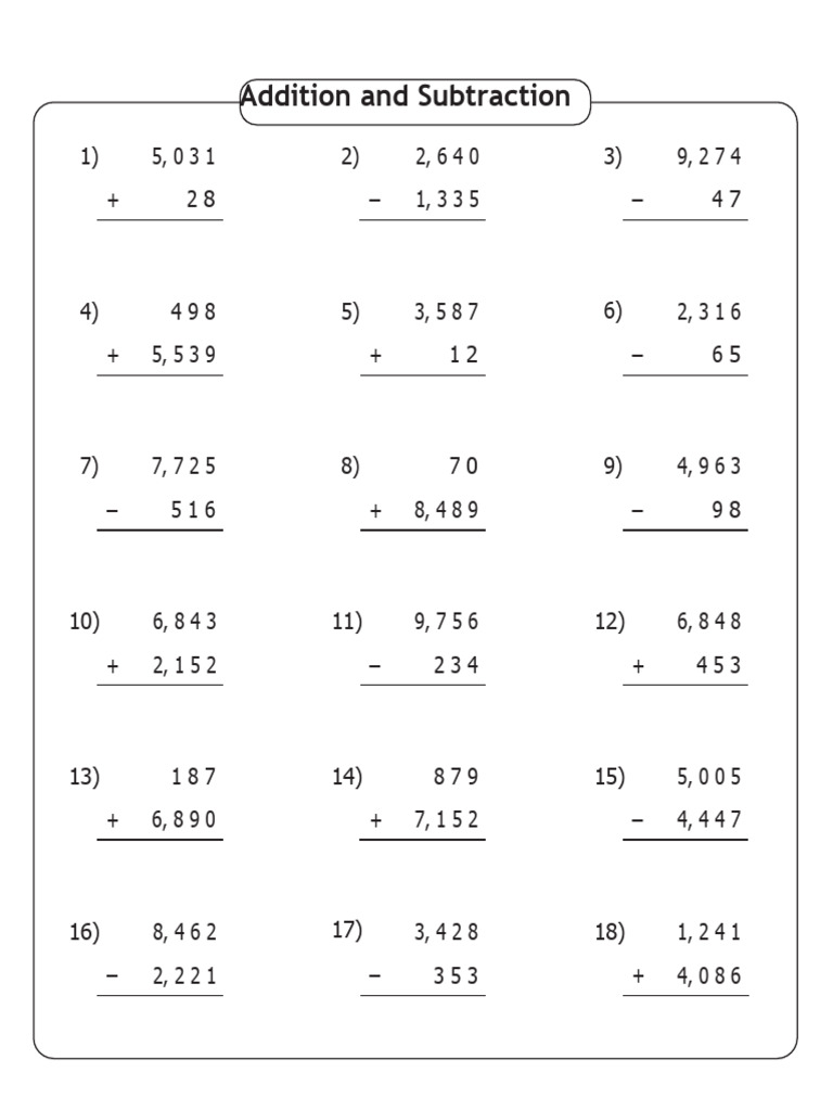 Addition and Subtraction | PDF | Méthodes et références pédagogiques
