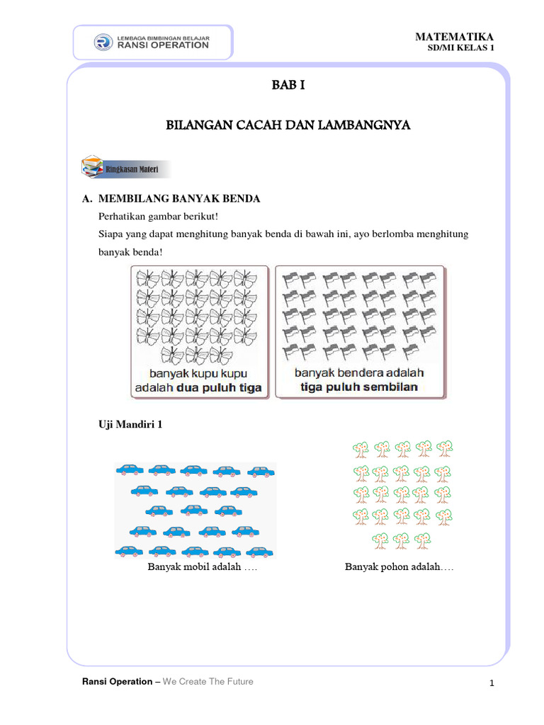 MTK Kelas 1 Fix | PDF | Metode & Bahan Ajar