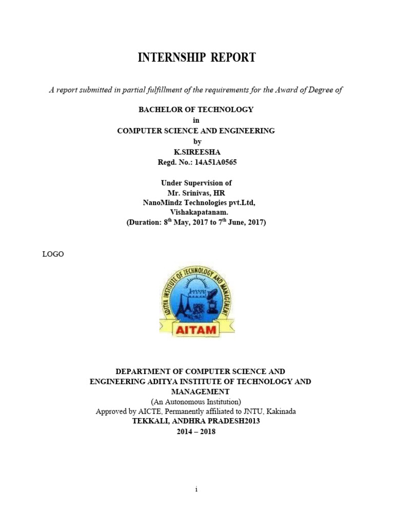 Internship-Report-sample-6 | PDF