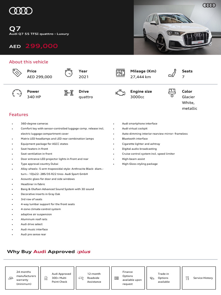 Audi Q7 55 TFSI Quattro - Luxury | PDF | Audi | Headlamp