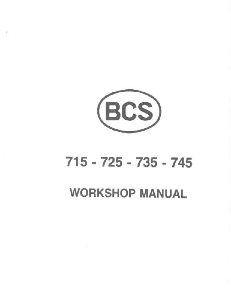 BCS 715 725 735 745 Tractors Workshop Manual PDF | PDF