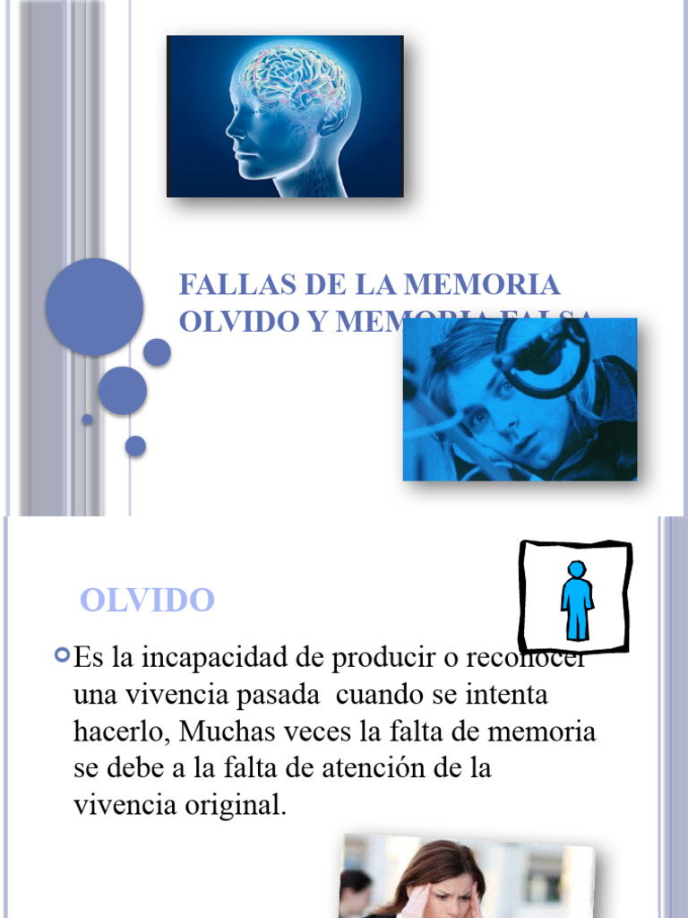 7 FALLAS DE LA MEMORIA OLVIDO Y MEMORIA Falsa | PDF | Memoria ...