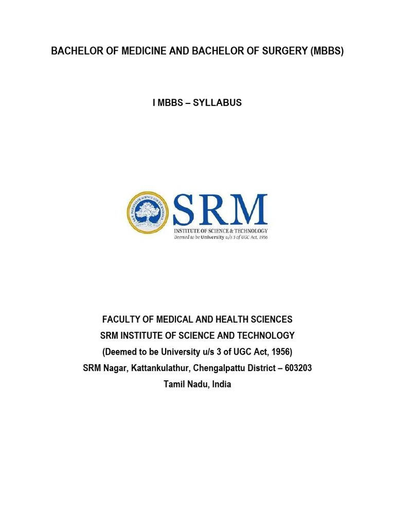 First Mbbs Syllabus 21 03 2020 Final Full | PDF | Arm | Elbow