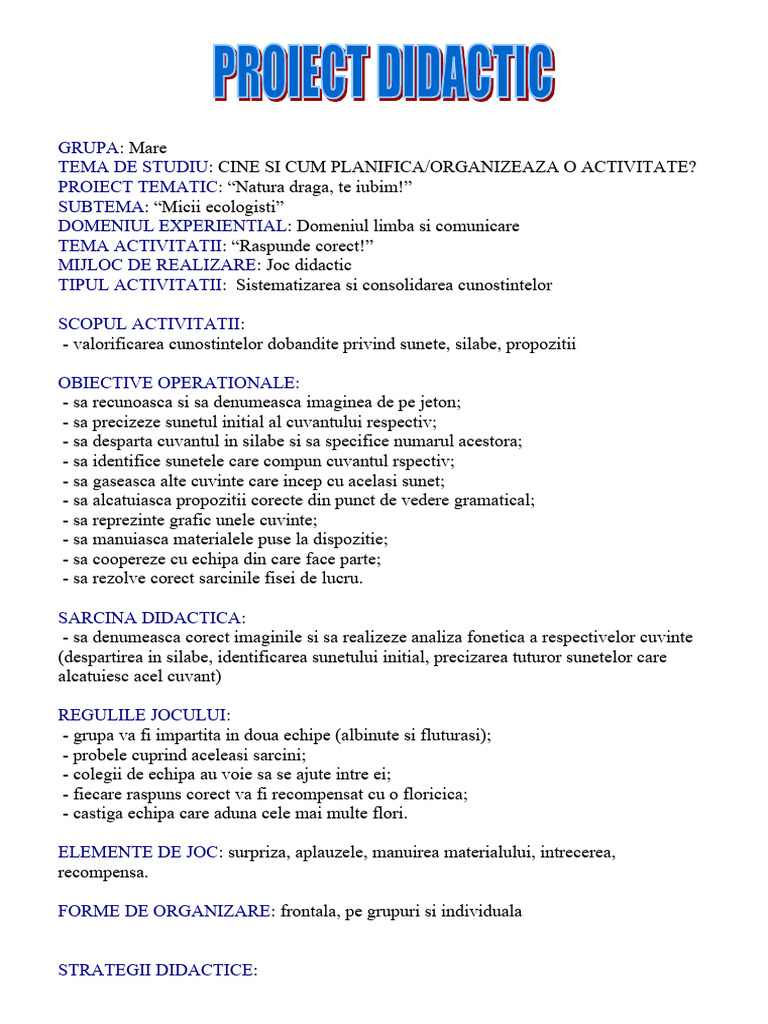 P.D - DLC - Joc Didactic - Raspunde Repede - GR Mare | PDF