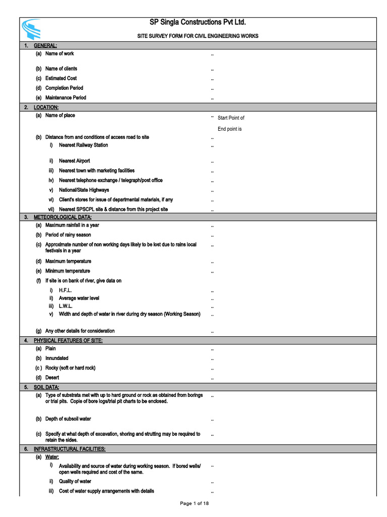 Survey Report Format | PDF | Deep Foundation | Concrete