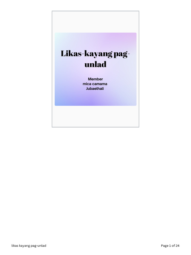 Likas Kayang Pag-Unlad - 20230916 - 104515 - 0000 | PDF