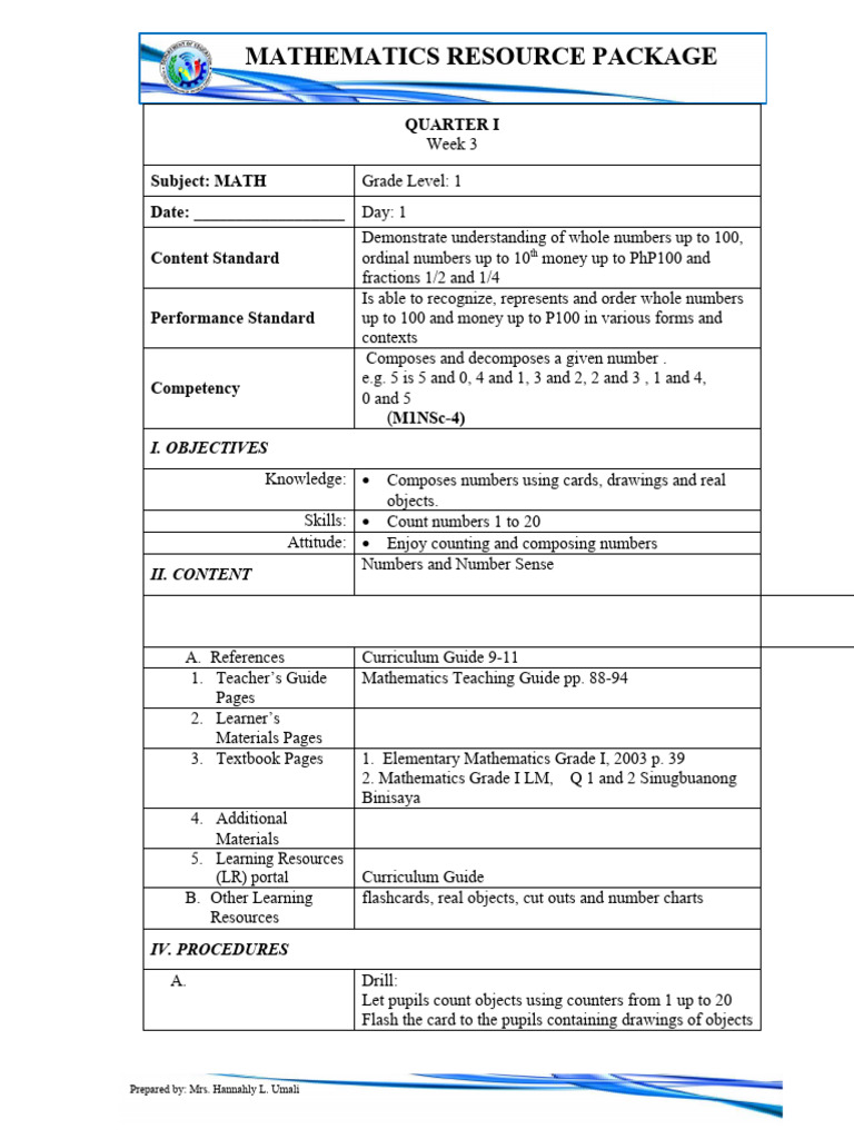 Math1 Q1 Week3 Day1 | PDF | Curriculum | Mathematics