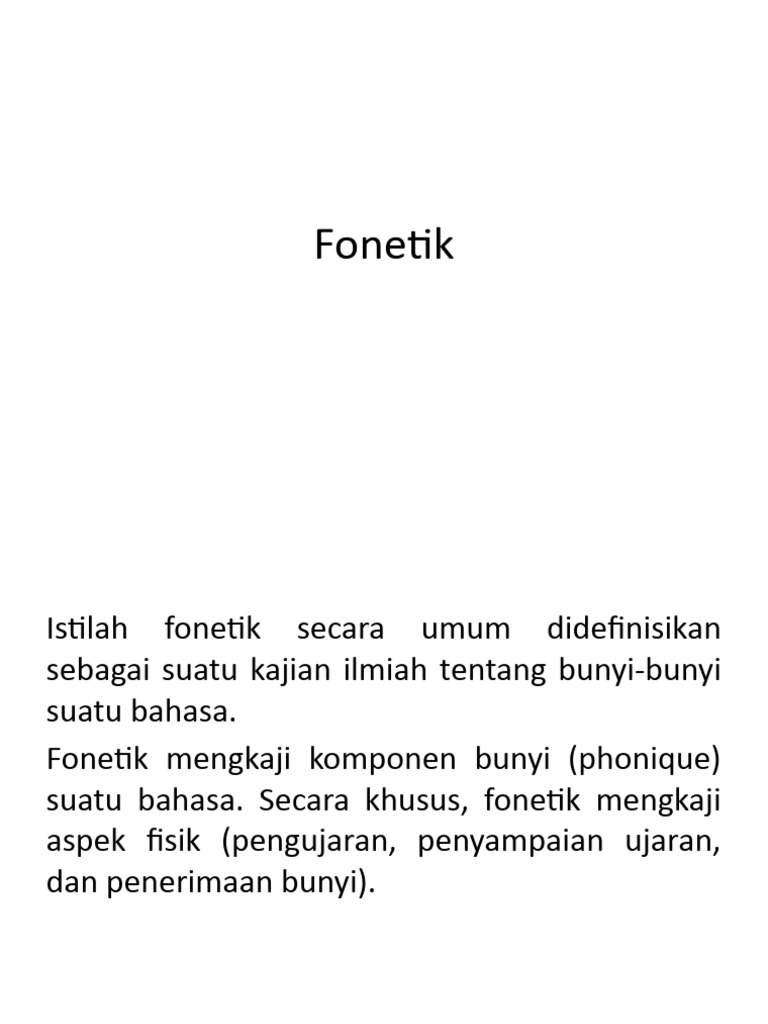 Fonetik | PDF | Seni & Disiplin Bahasa