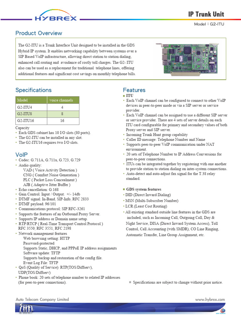 G2-ITU Hybrex Catalog 3.6 | PDF | Voice Over Ip | Session Initiation ...