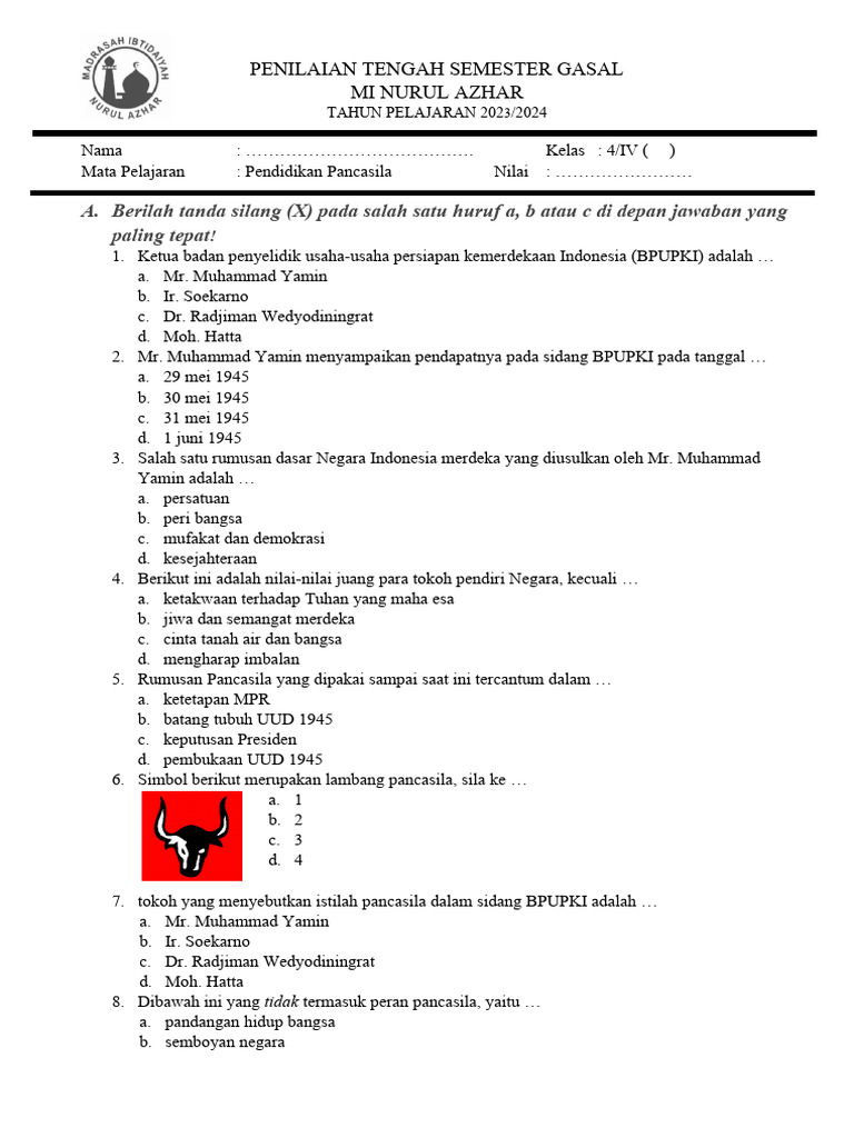 Pts Kelas 4 PKN | PDF