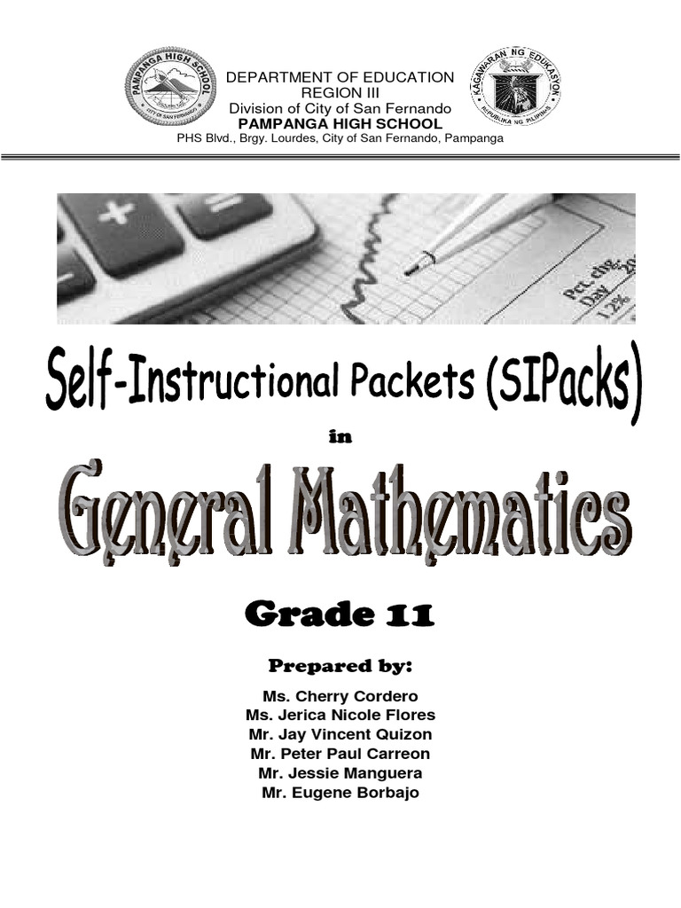 Self Instructional Packets in General Mathematics Quarter 1 Final | PDF