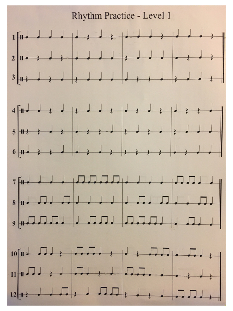 Rhythm Practice Level 1 | PDF