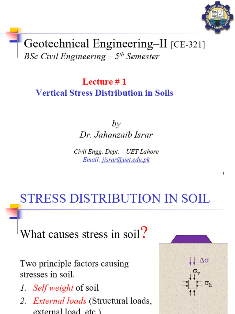 Lecture 1 (Vertical Stresses in Soils) | PDF | Stress (Mechanics ...