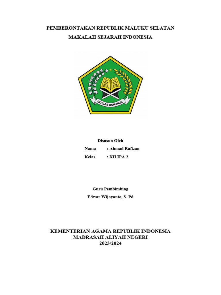 Peran Belanda dalam Pemberontakan RMS | PDF