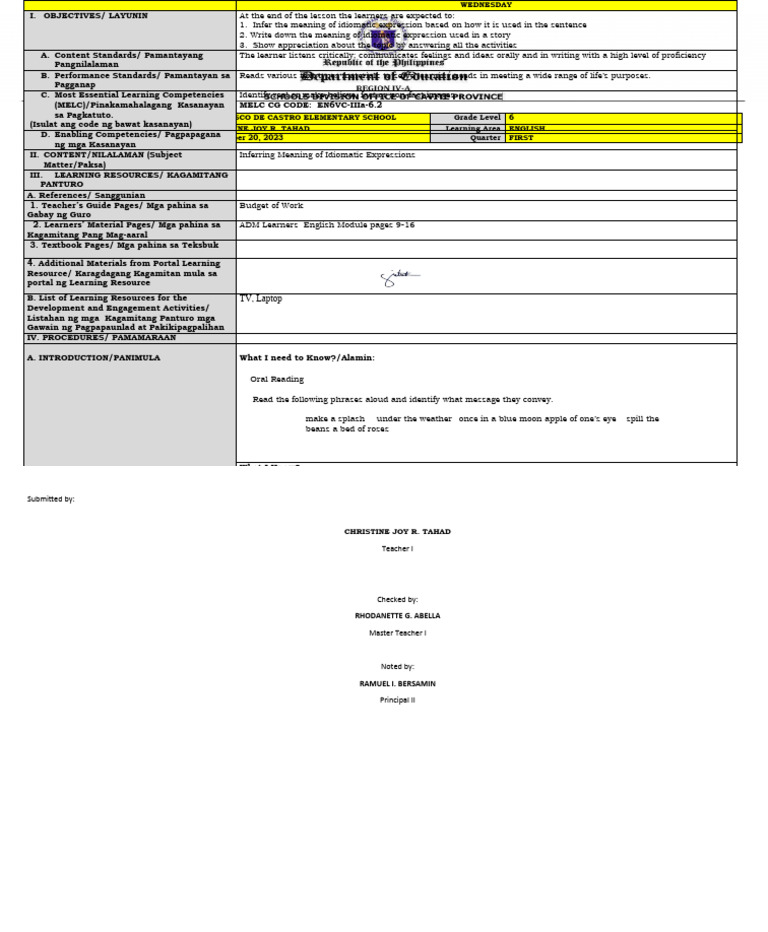 English Q1 - Week4 Day3 | PDF